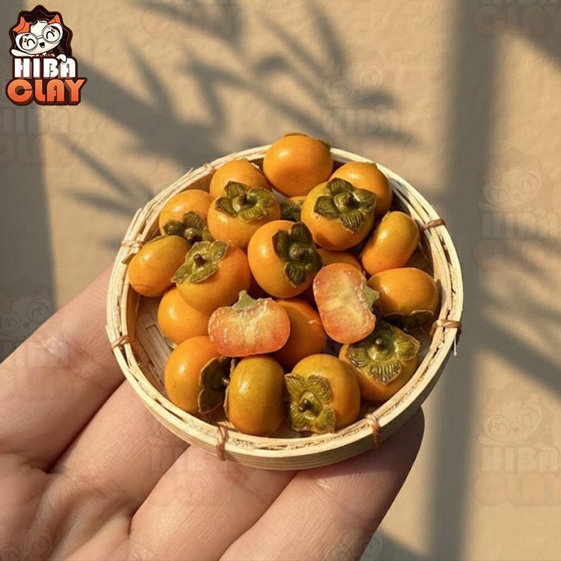 Dollhouse Miniature Polymer Clay Food Crispy Persimmon Mini Food Model ...