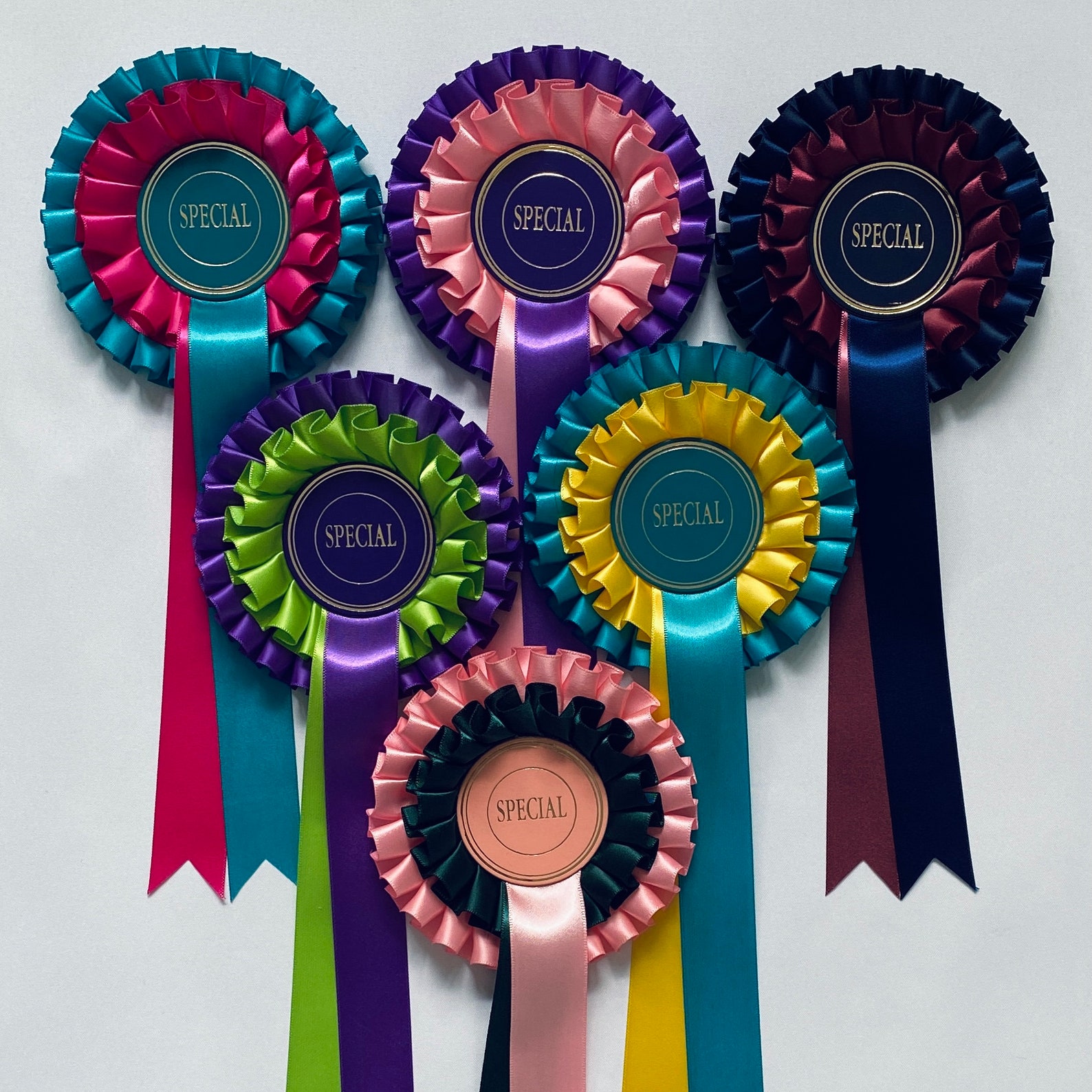 Rosettes - Special, Well Done, Clear Round - Show Rosettes, Two Tier ...