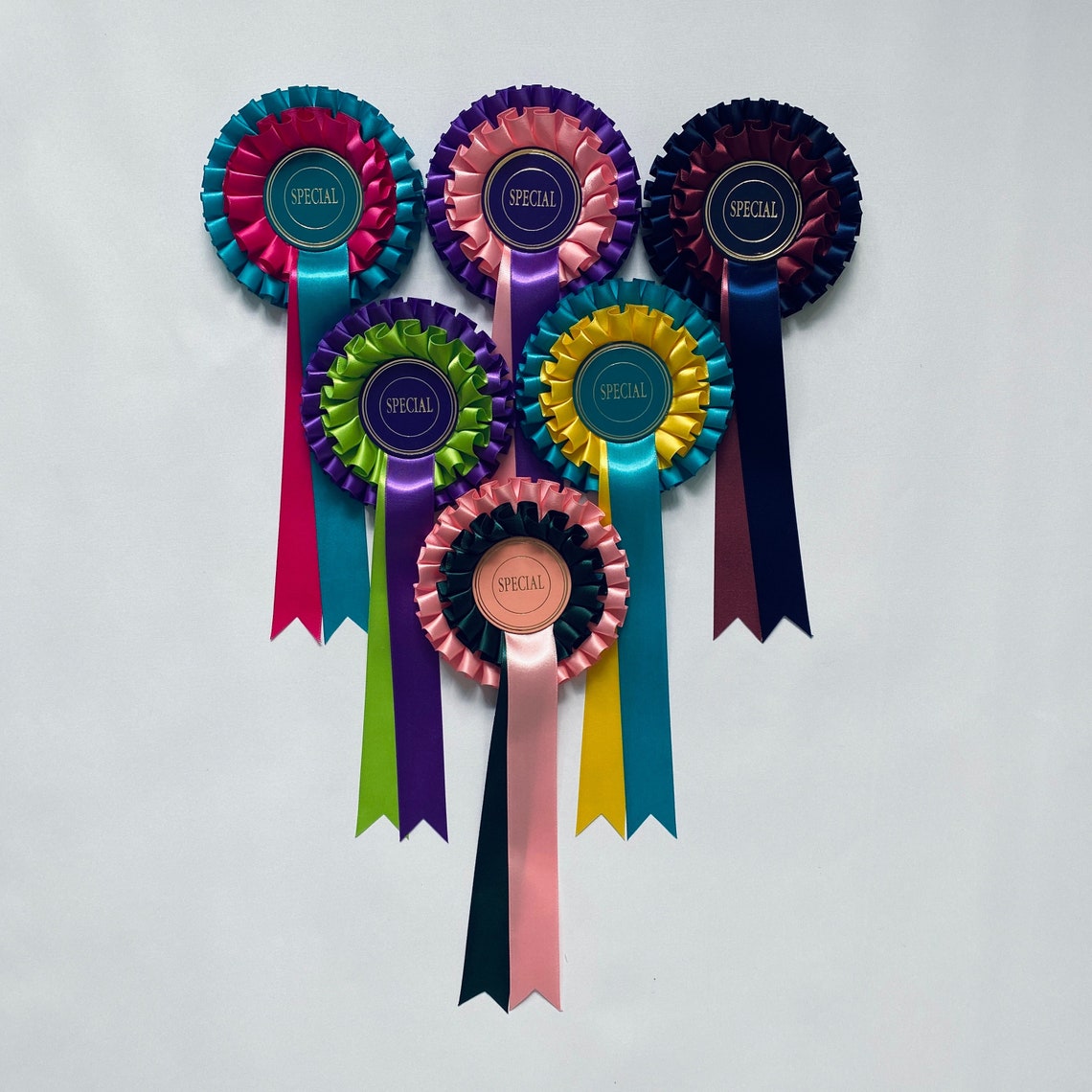 Rosettes - Special, Well Done, Clear Round - Show Rosettes, Two Tier ...