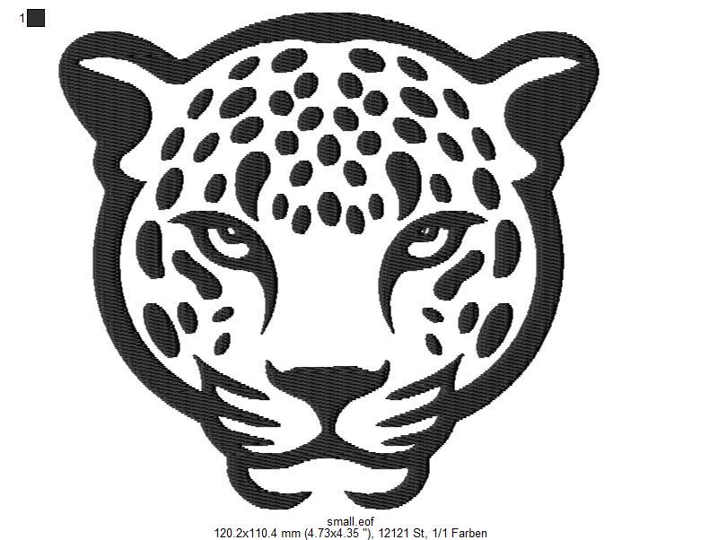 Leopard Embroidery Design Wild Cat Head Jungle Animal Outline Digital ...