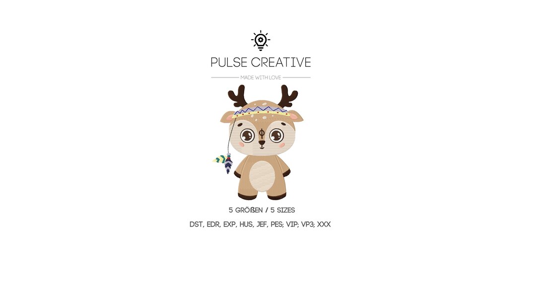 Deer Embroidery Design, Baby Deer Embroidery File, Woodland Embroidery ...