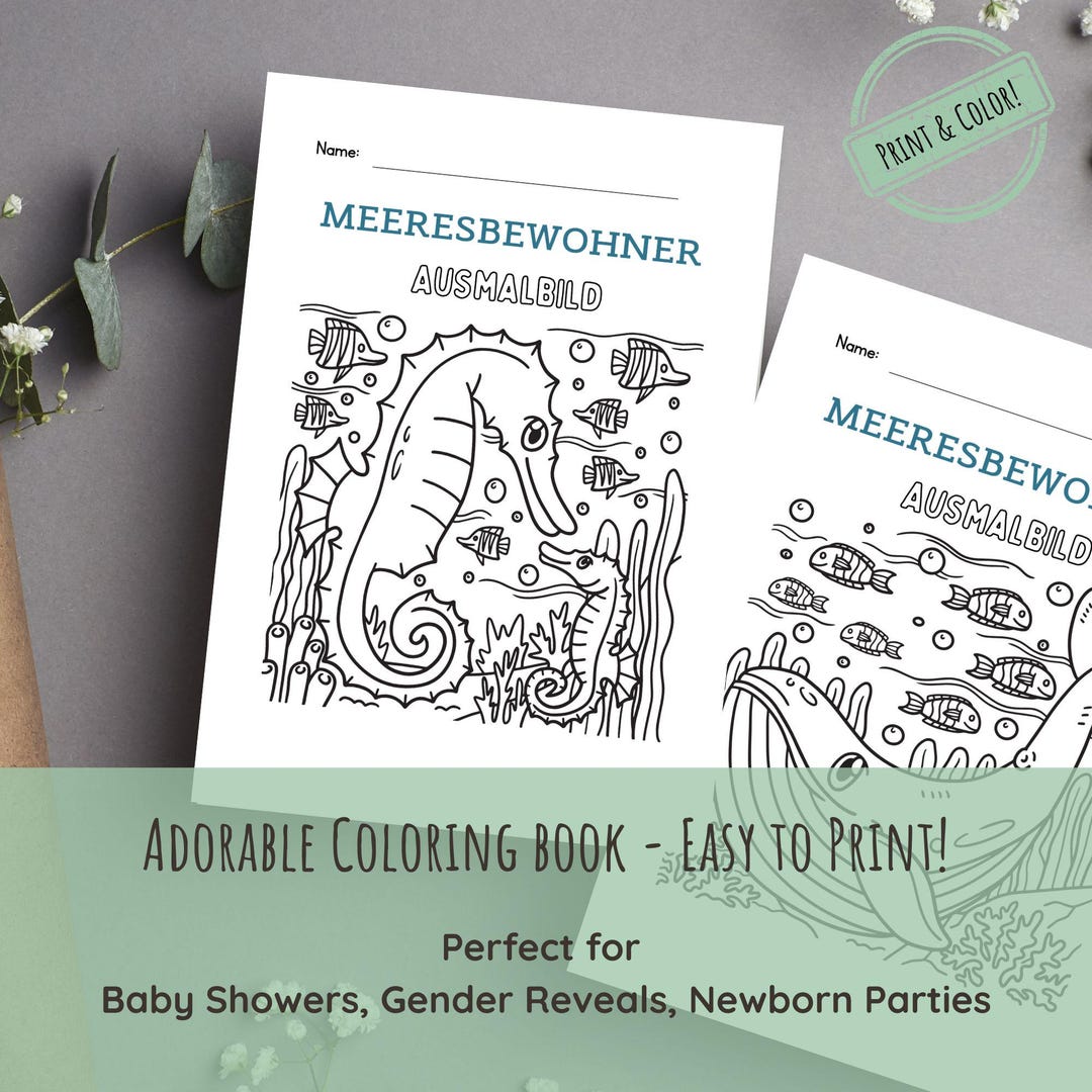 Ocean Animals Coloring Book PDF for Kids | Sea Creatures Printable ...