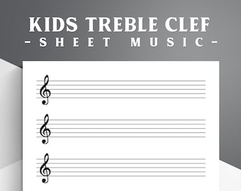 Printable Treble Clef Music Paper, PDF File - Etsy