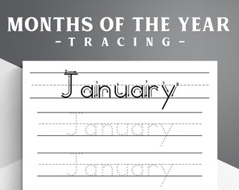 12 Months of the Year Worksheets Printable Months Tracing Worksheets ...
