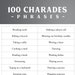 Printable Charades Game: 100 Action Phrases (PDF Download) - Etsy