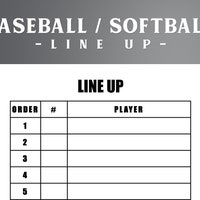 Digital Download Batting Lineup / Printable Batting Order / Instant ...