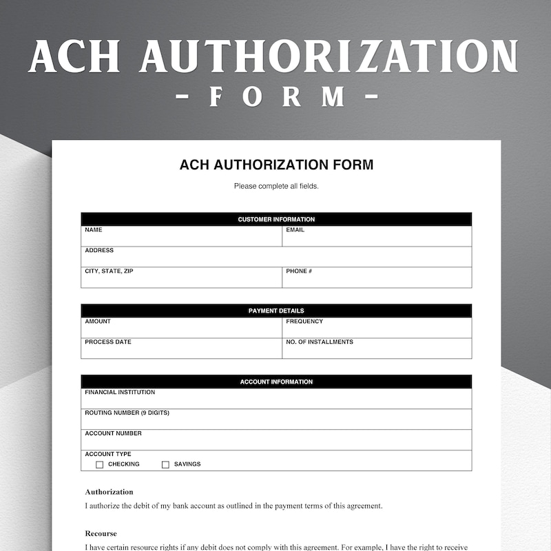 Arch Authorization Form - Etsy