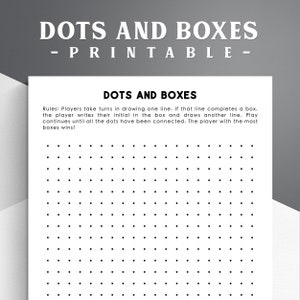 Dots and Boxes Printable Game. Dot Grid Printable Game. Pigs in a Pen ...