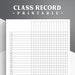 Printable Attendance Template, Student Grade Tracker, Printable Grade ...