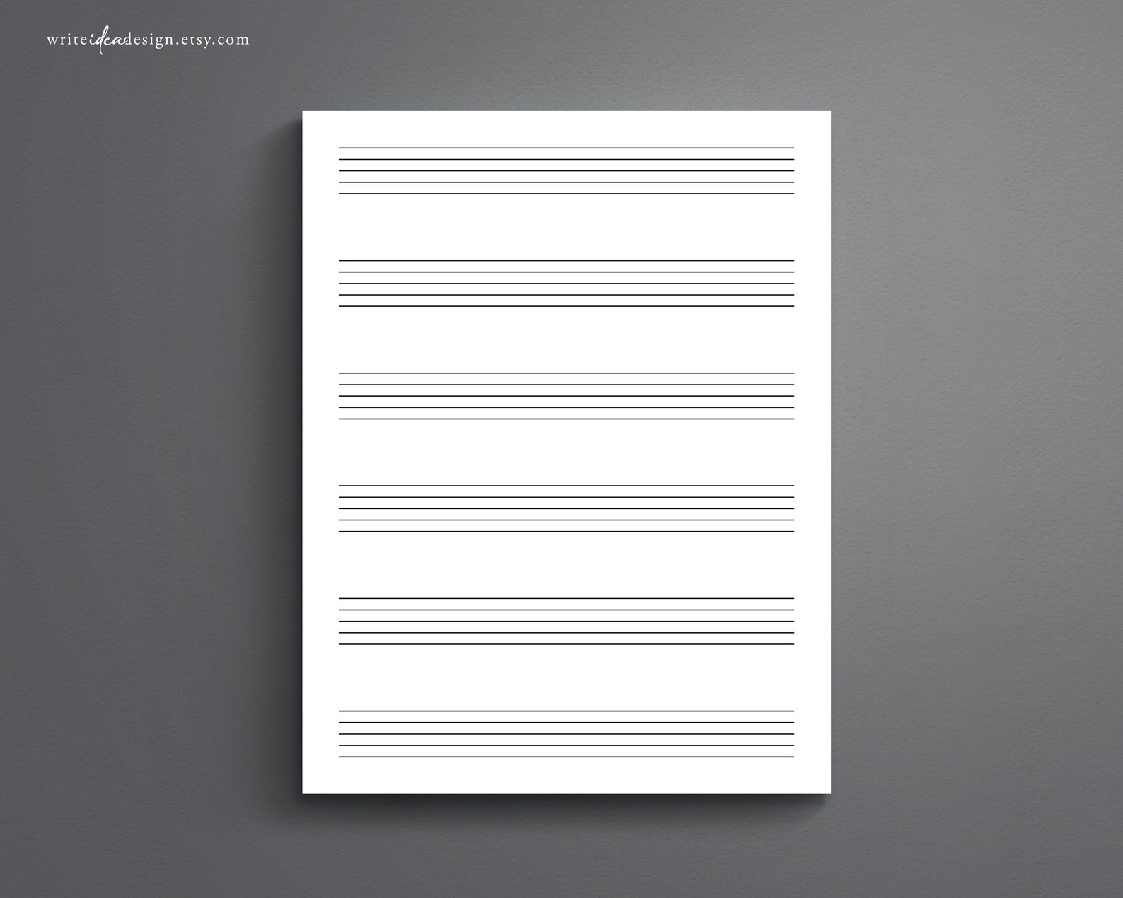 Wide Staff Sheet Music for Letter/a4. Blank Sheet Music Printable ...