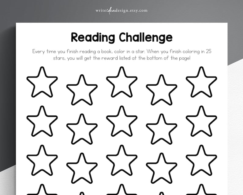 Printable Reading Challenge for Kids: Reading Reward Tracker (PDF) - Etsy