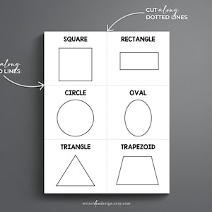 Printable Basic Shape Flash Cards Set. 18 Shapes Flash Cards. Shapes ...