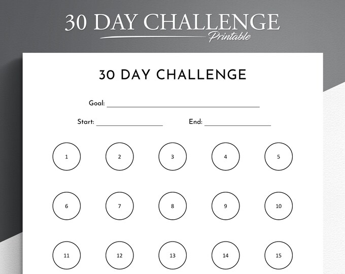 30 Day Challenge Tracker Printable Printable Habit Tracker PDF ...