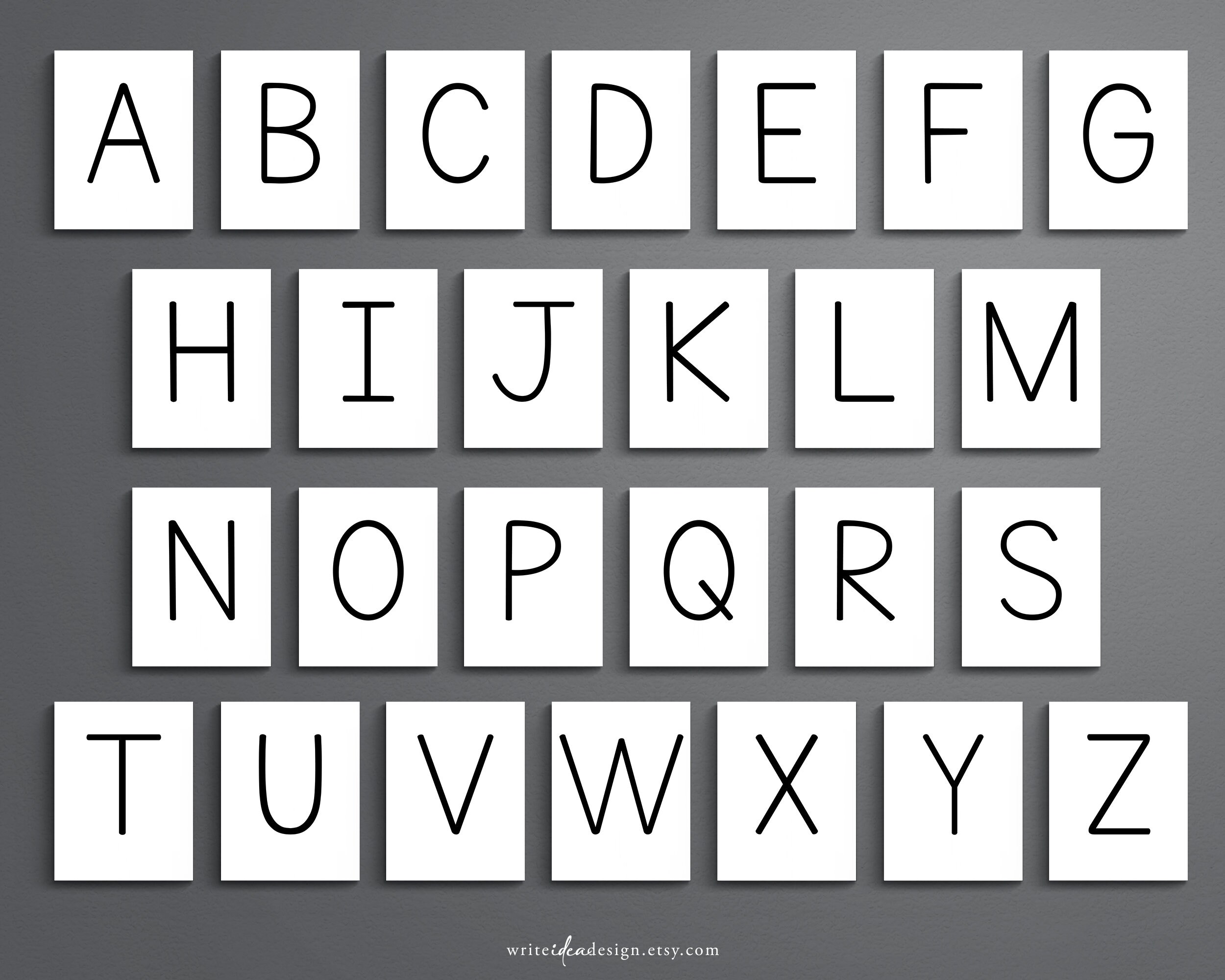 Printable Uppercase Letters. Printable Alphabet. 26 Pages. - Etsy