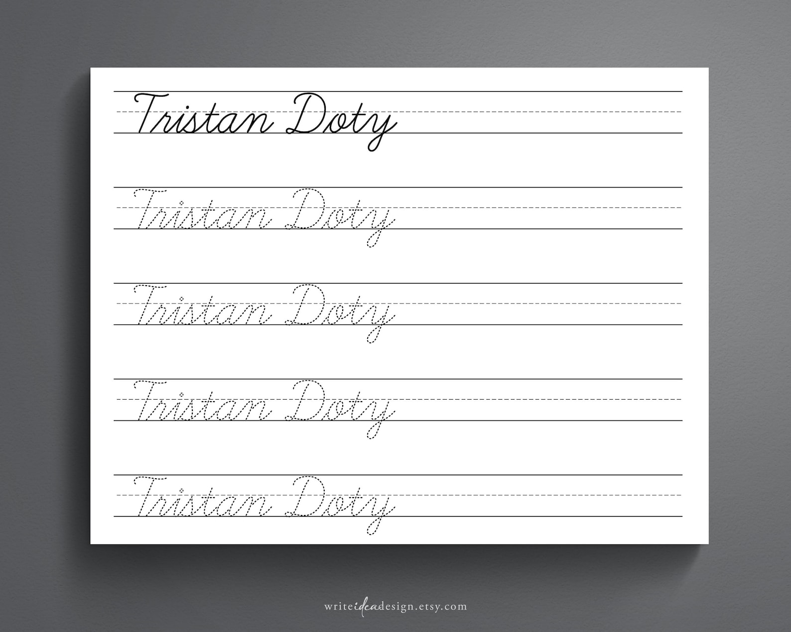 Personalized Cursive Name Tracing Sheet. Cursive Name Writing. Cursive ...