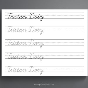 Personalized Cursive Name Tracing Sheet. Cursive Name Writing. Cursive ...
