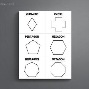 Basic Shapes Flash Cards: Printable Learning Set (PDF) - Etsy