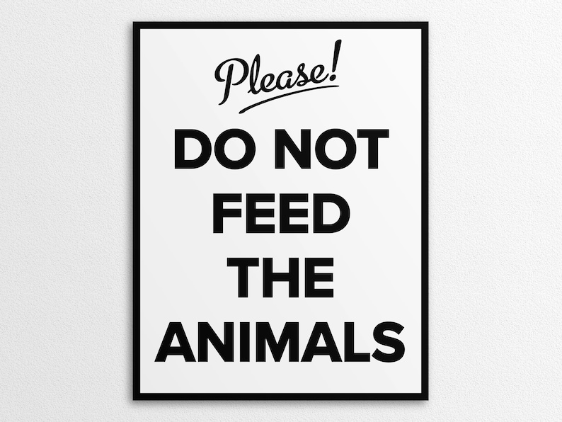 Printable Do Not Feed Animals Sign, Farm & Wildlife Conservation (PDF ...