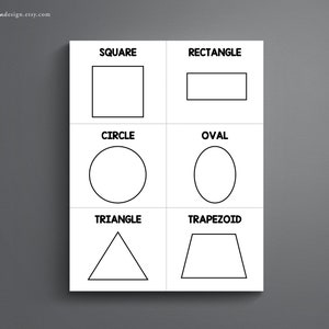 Printable Basic Shape Flash Cards Set. 18 Shapes Flash Cards. Shapes ...