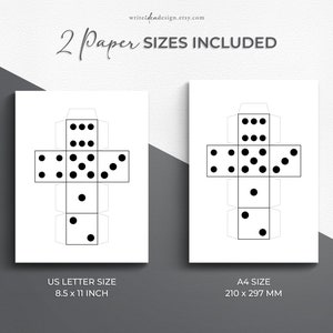 Printable Dice Template - DIY 6 Sided Dice Craft - Instant Download - Etsy
