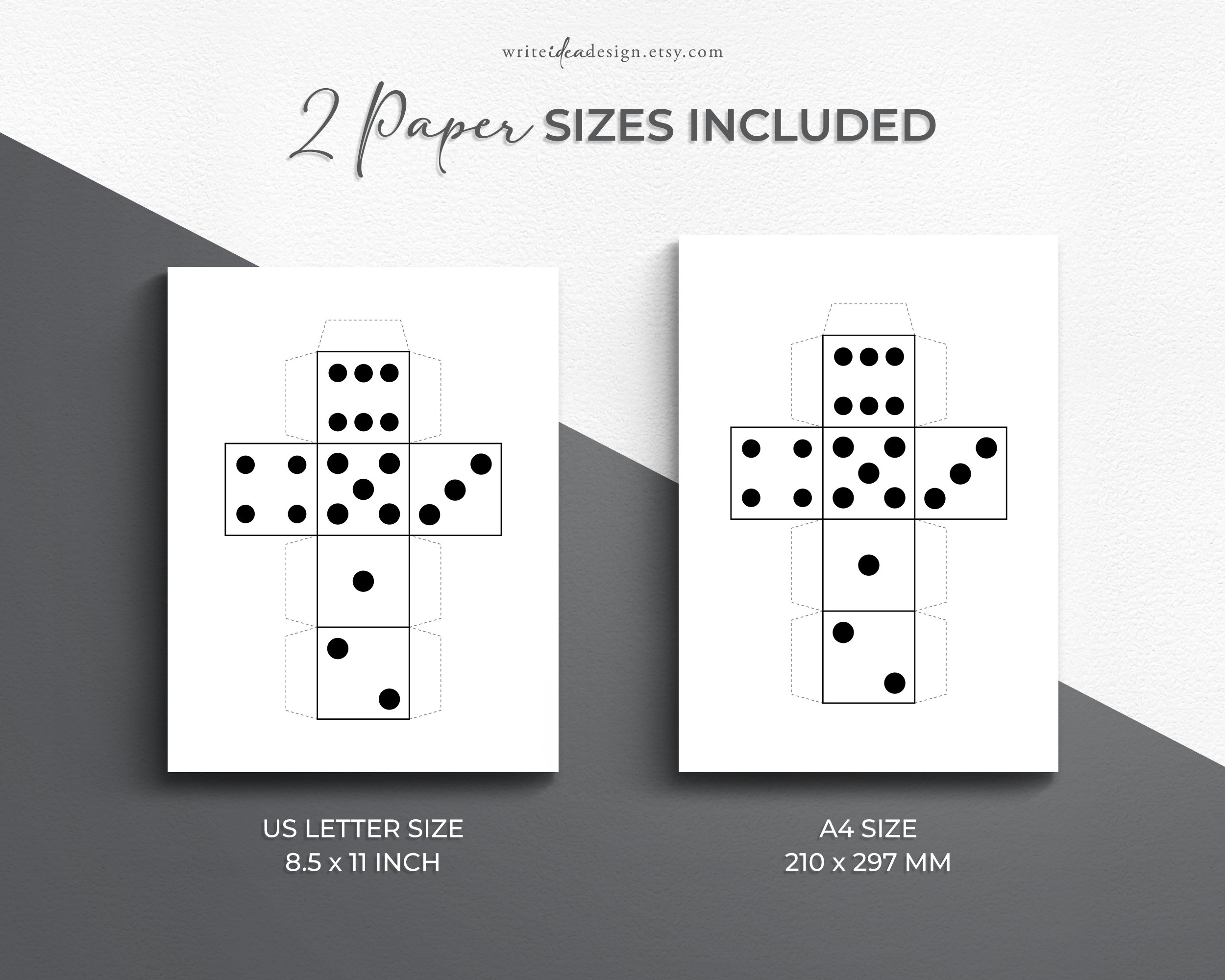 Printable Dice Template - DIY 6 Sided Dice Craft - Instant Download - Etsy