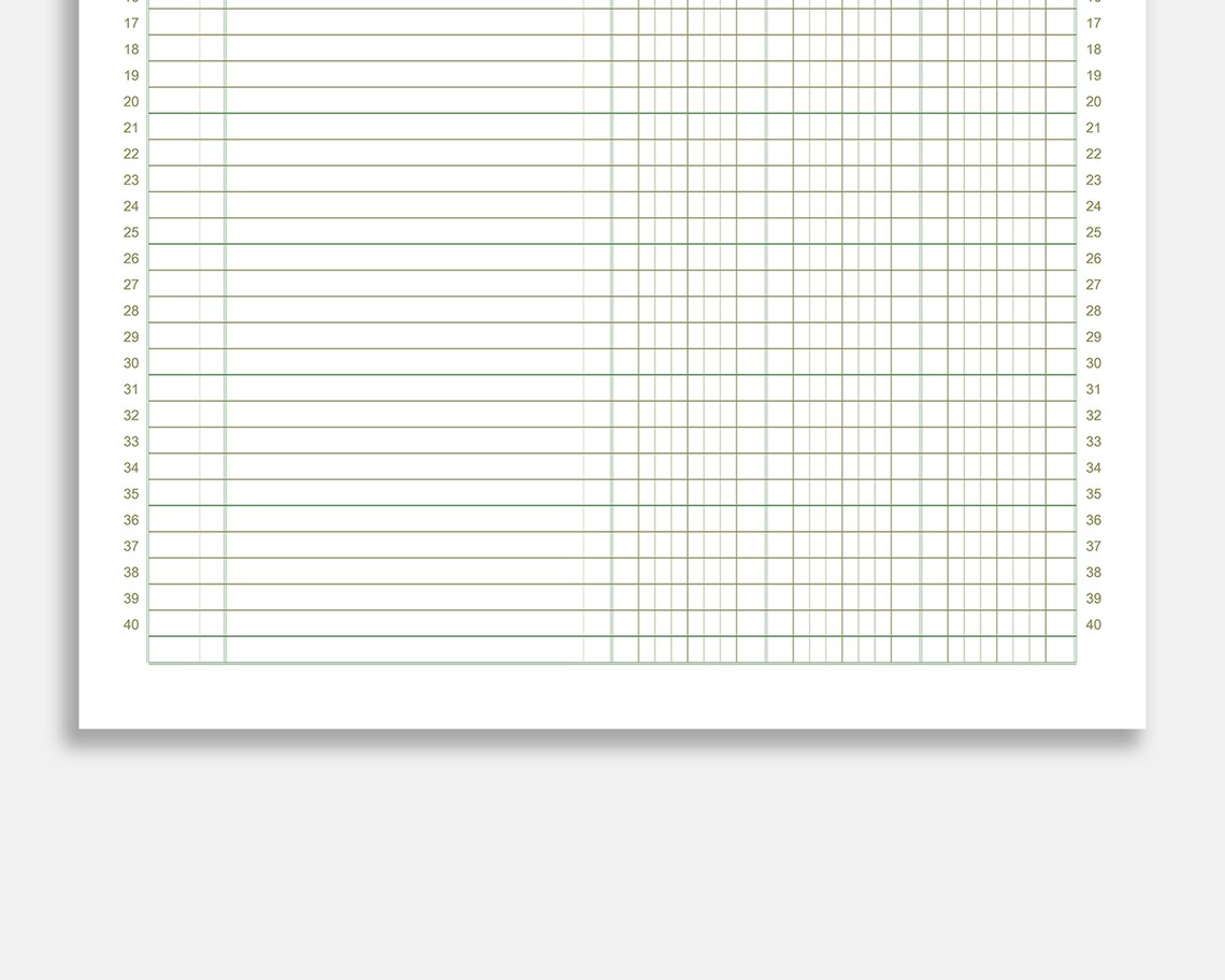 Printable Columnar Paper. Accounting Ledger. Digital Ledger - Etsy