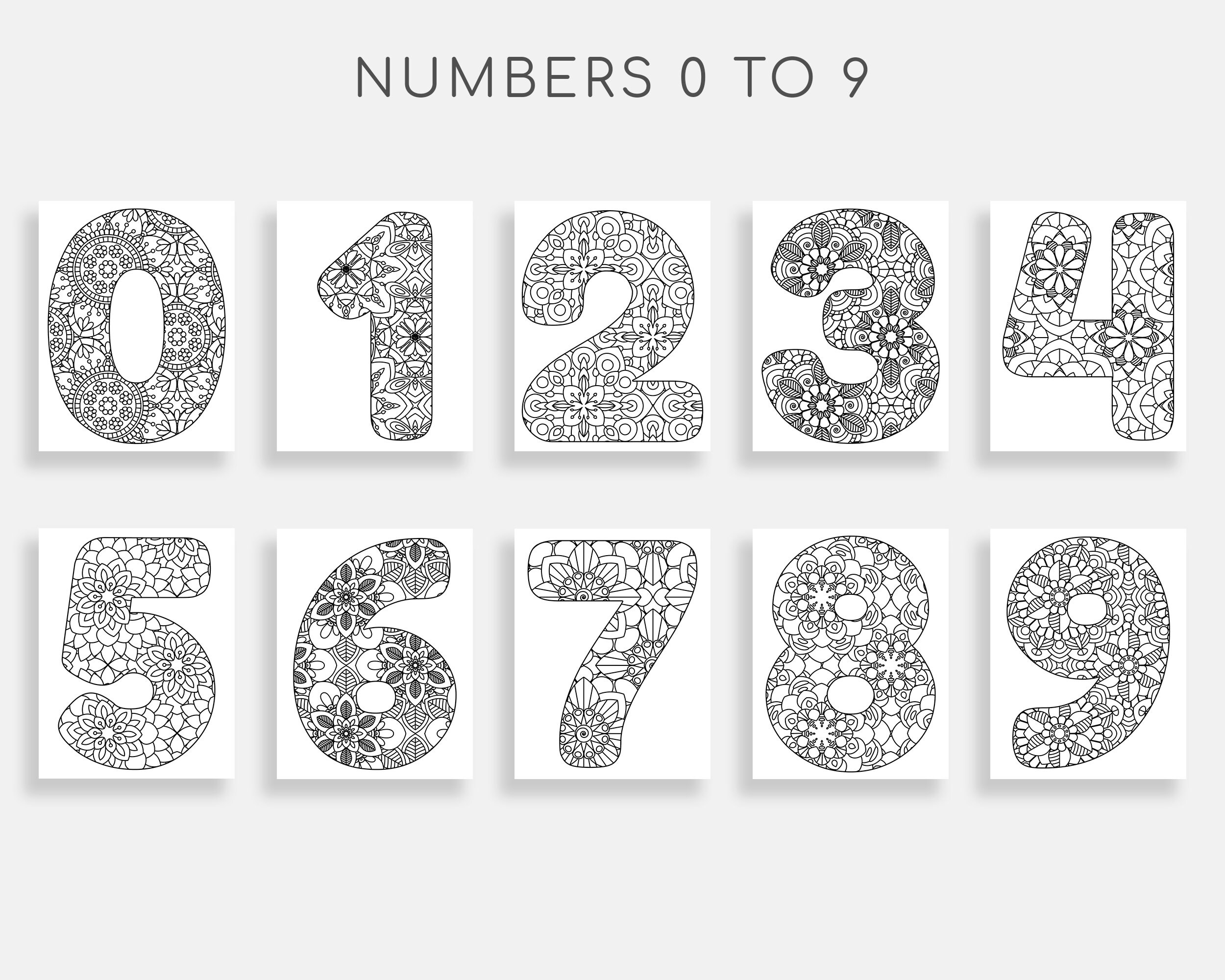 Mandala Number Coloring Pages. 0-9 Number Coloring. Printable | Etsy