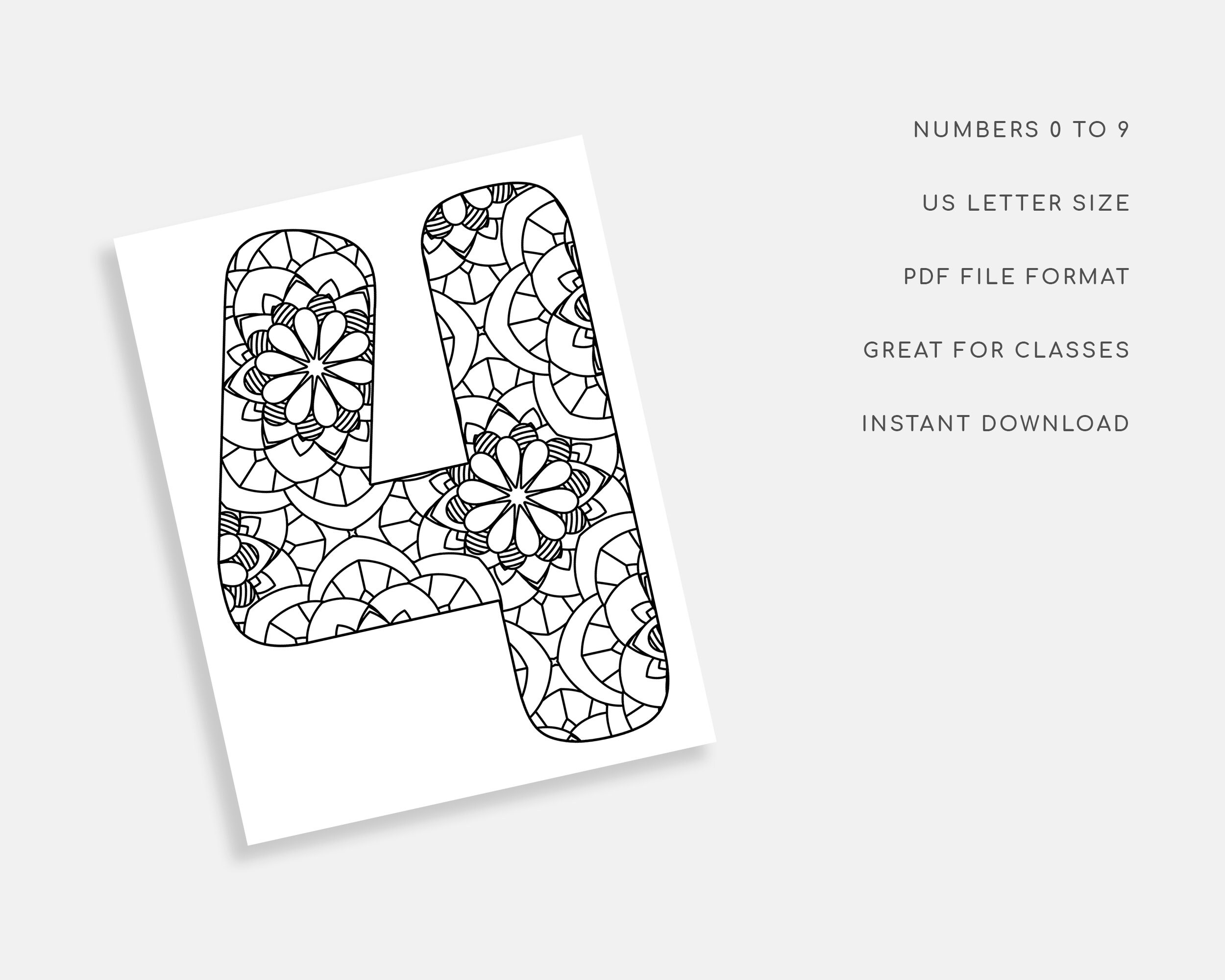 Mandala Number Coloring Pages. 0-9 Number Coloring. Printable | Etsy