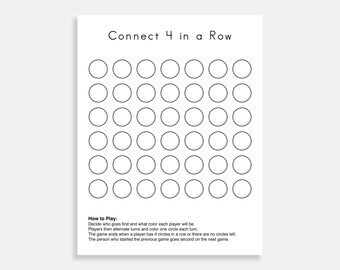 Printable Connect 4 Game - Etsy