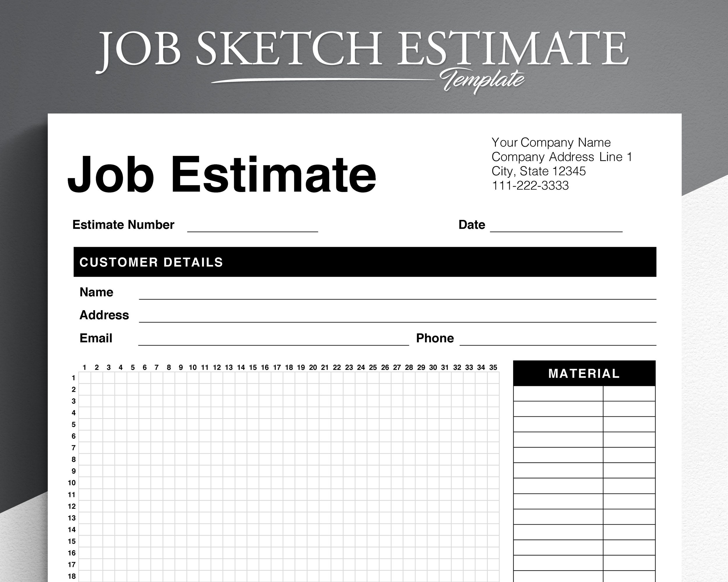 Job Estimate Form Template