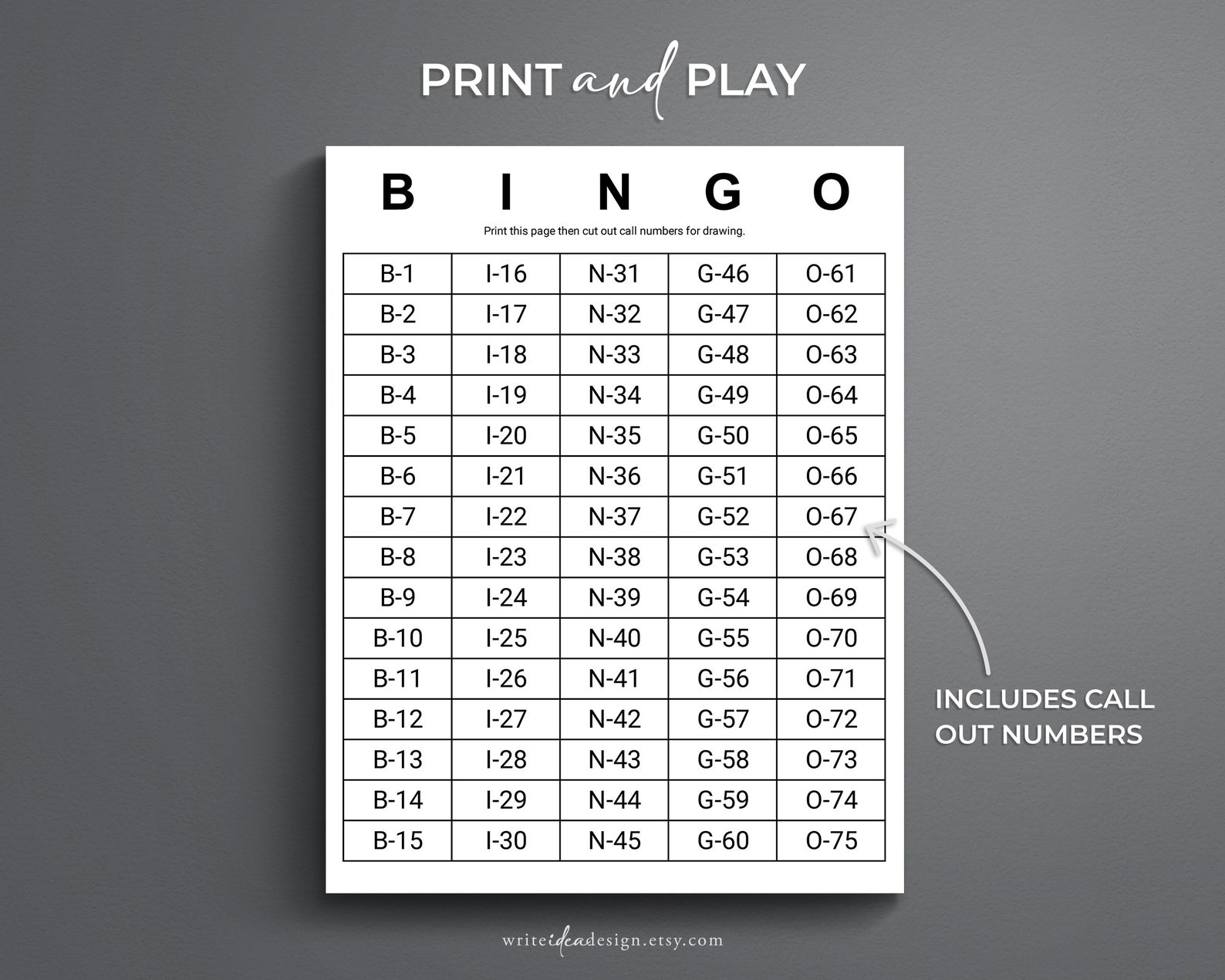 Printable Jumbo Bingo Cards: 1000 Large Print Games (PDF) - Etsy