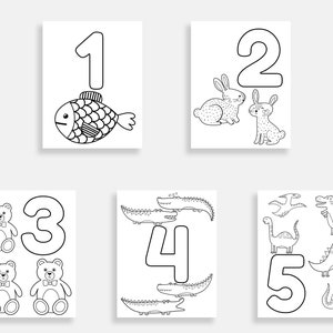 Number Coloring Pages 1-15. Preschool Activity. Toddler - Etsy
