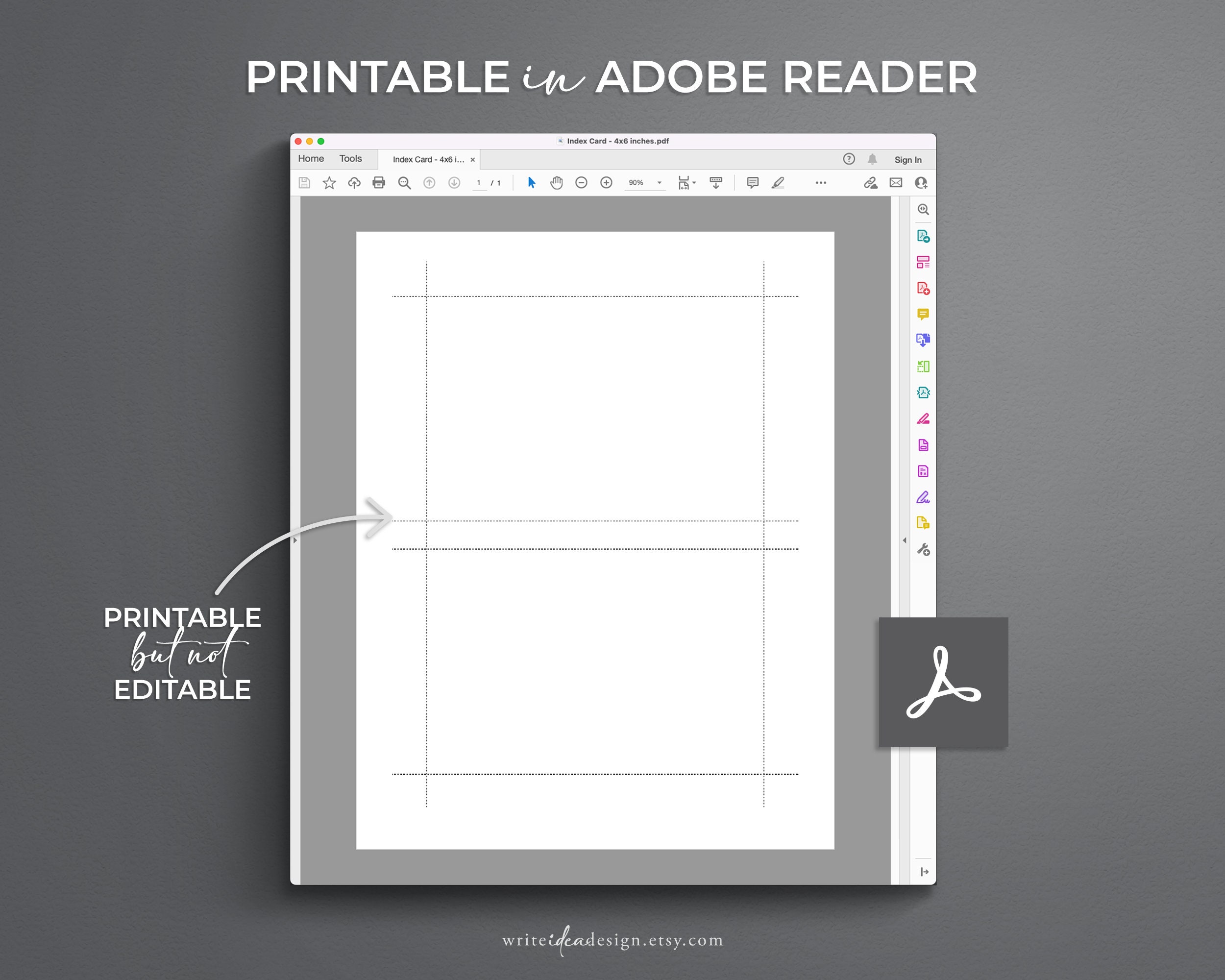 Printable 4x6 Index Card. Printable Note Cards. Printable - Etsy