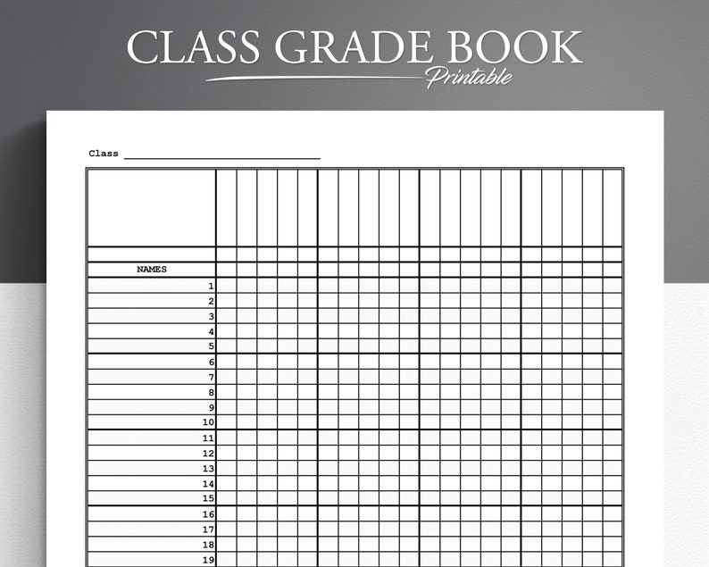 Printable Grade Book. Teacher Grade Book. Grade Tracker. Grade - Etsy