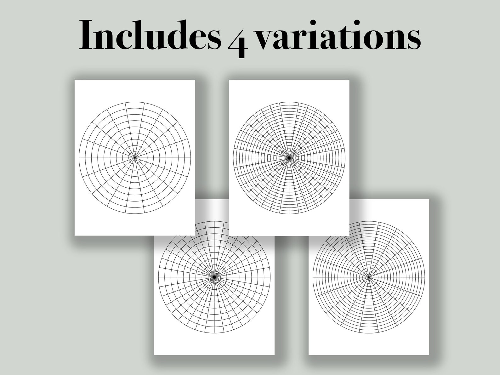 Printable Polar Graph Paper. Circular Graph Paper. Radial | Etsy Canada