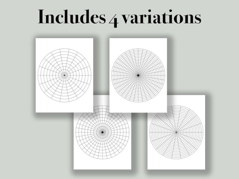 Printable Polar Graph Paper. Circular Graph Paper. Radial | Etsy Canada