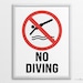 Printable No Diving Sign in US Letter and A4 Sizes, Instant Download ...