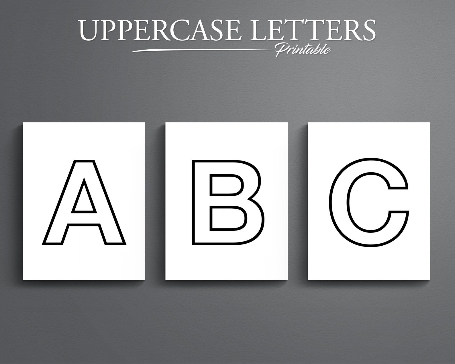Printable Uppercase Letters. Printable Alphabet. 26 Pages. - Etsy