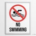 Printable No Swimming Sign in US Letter and A4 Sizes, Instant Download ...