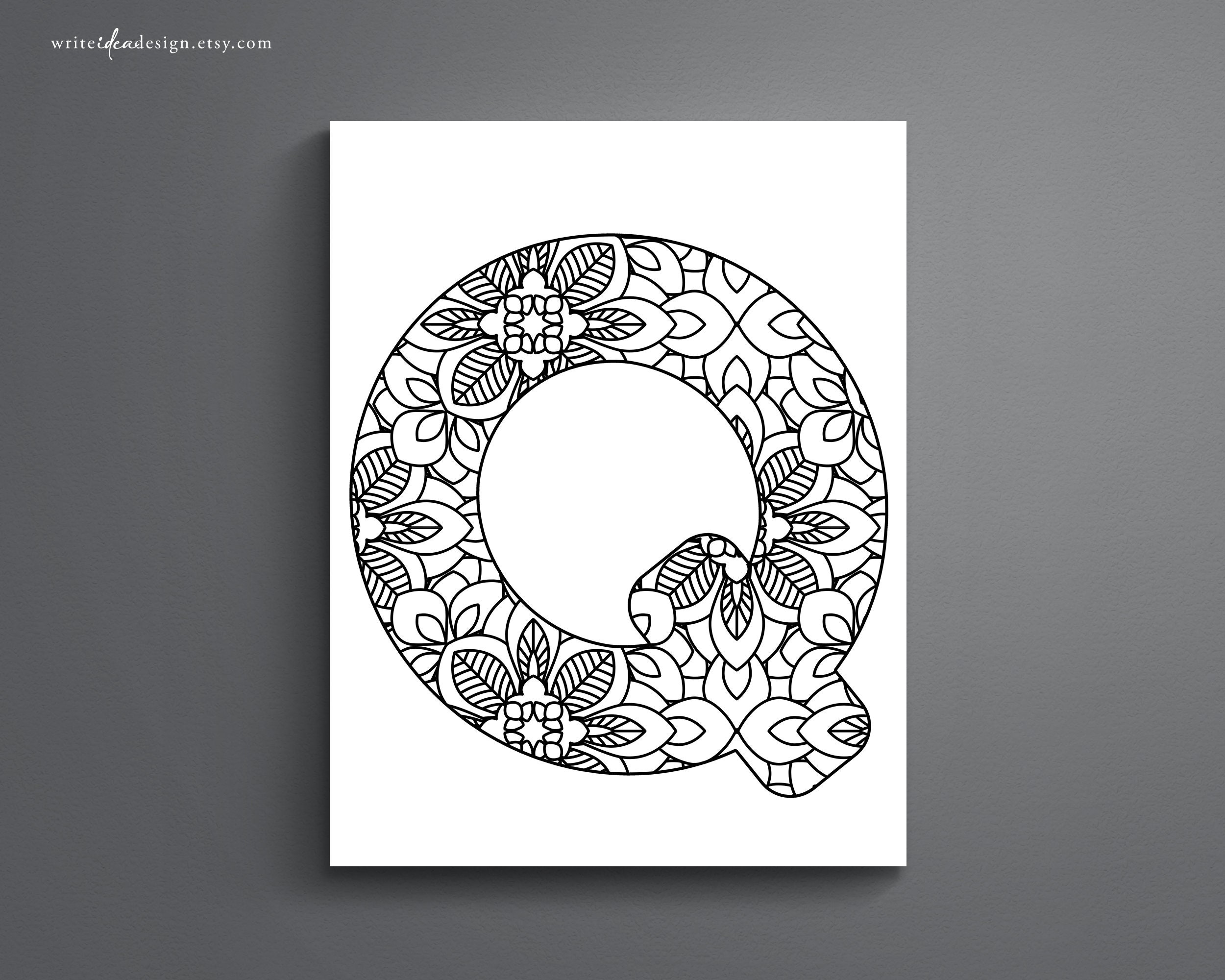 Mandala Alphabet Coloring Pages. Letter Coloring. Printable - Etsy Hong ...