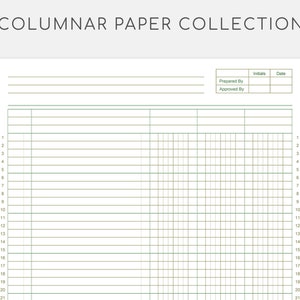 Printable Columnar Paper. Accounting Ledger. Digital Ledger - Etsy