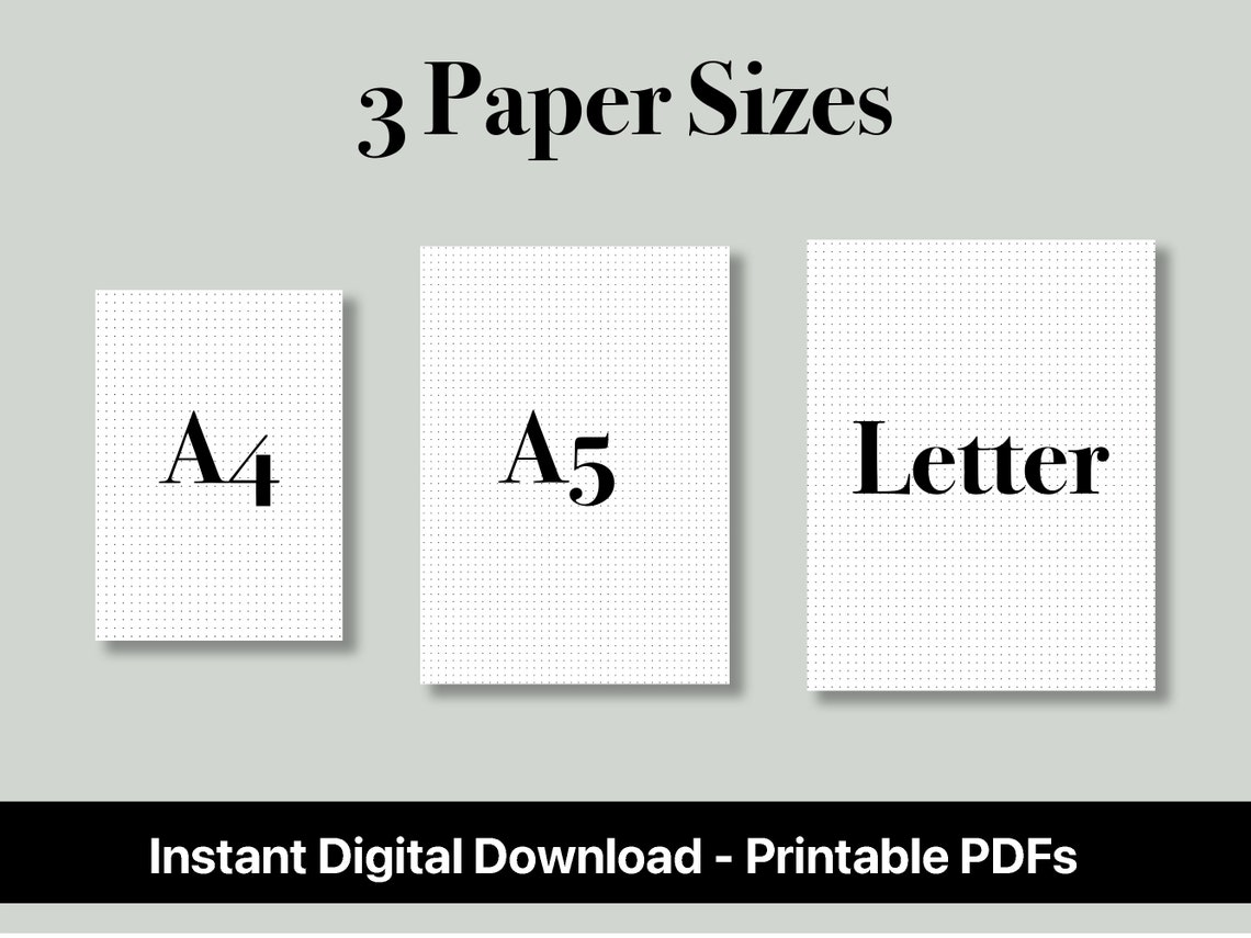 Printable Dot Grid Paper: 6 Colors, US Letter, A4, A5 (PDF) - Etsy