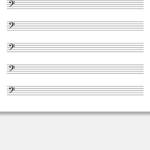 Printable Bass Clef Sheet Music for Letter/a4. Blank Music - Etsy