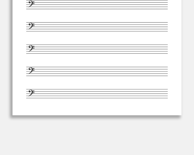 Printable Bass Clef Sheet Music for Letter/a4. Blank Music - Etsy Ireland