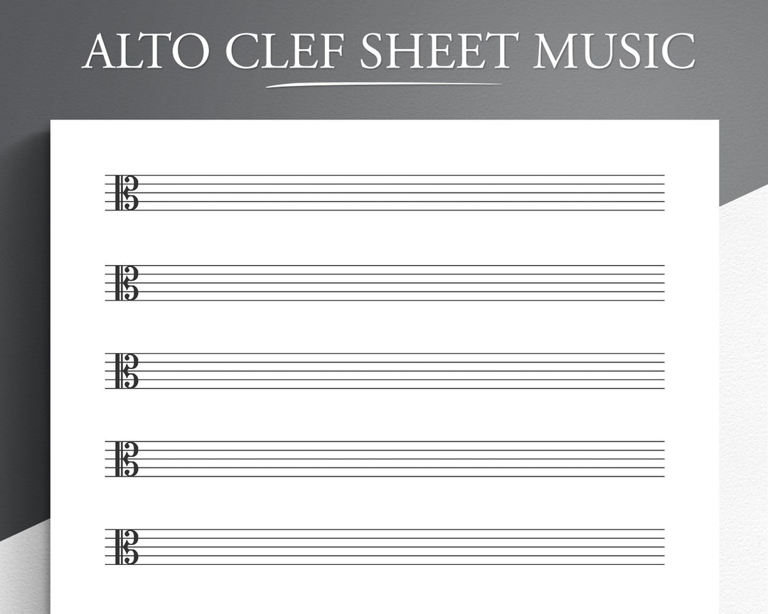 Printable Alto Clef Sheet Music for Letter/a4. Blank Music - Etsy