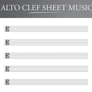 Printable Alto Clef Sheet Music for Letter/a4. Blank Music - Etsy