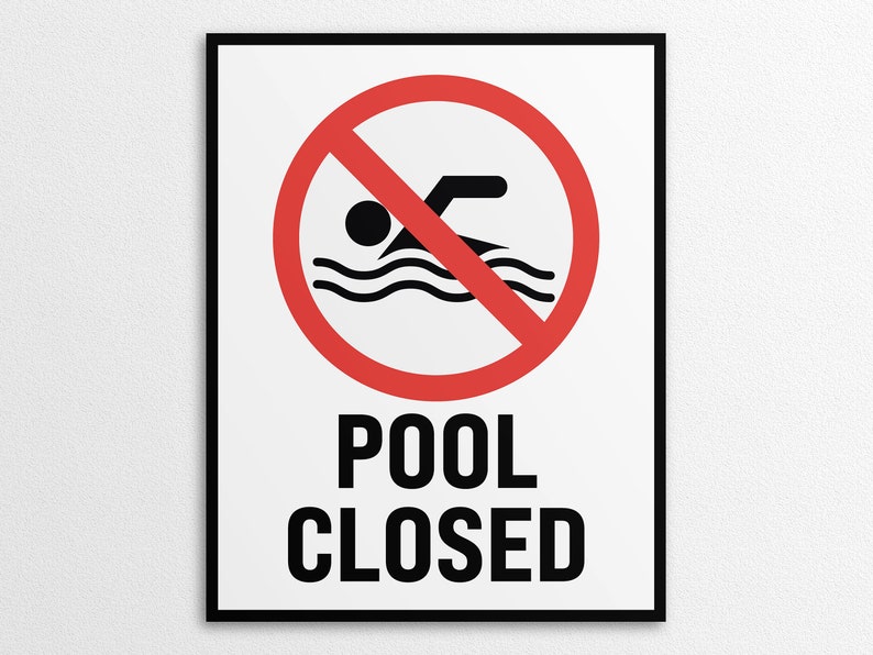 Printable Pool Closed Signs in US Letter and A4 Sizes, Instant Download ...