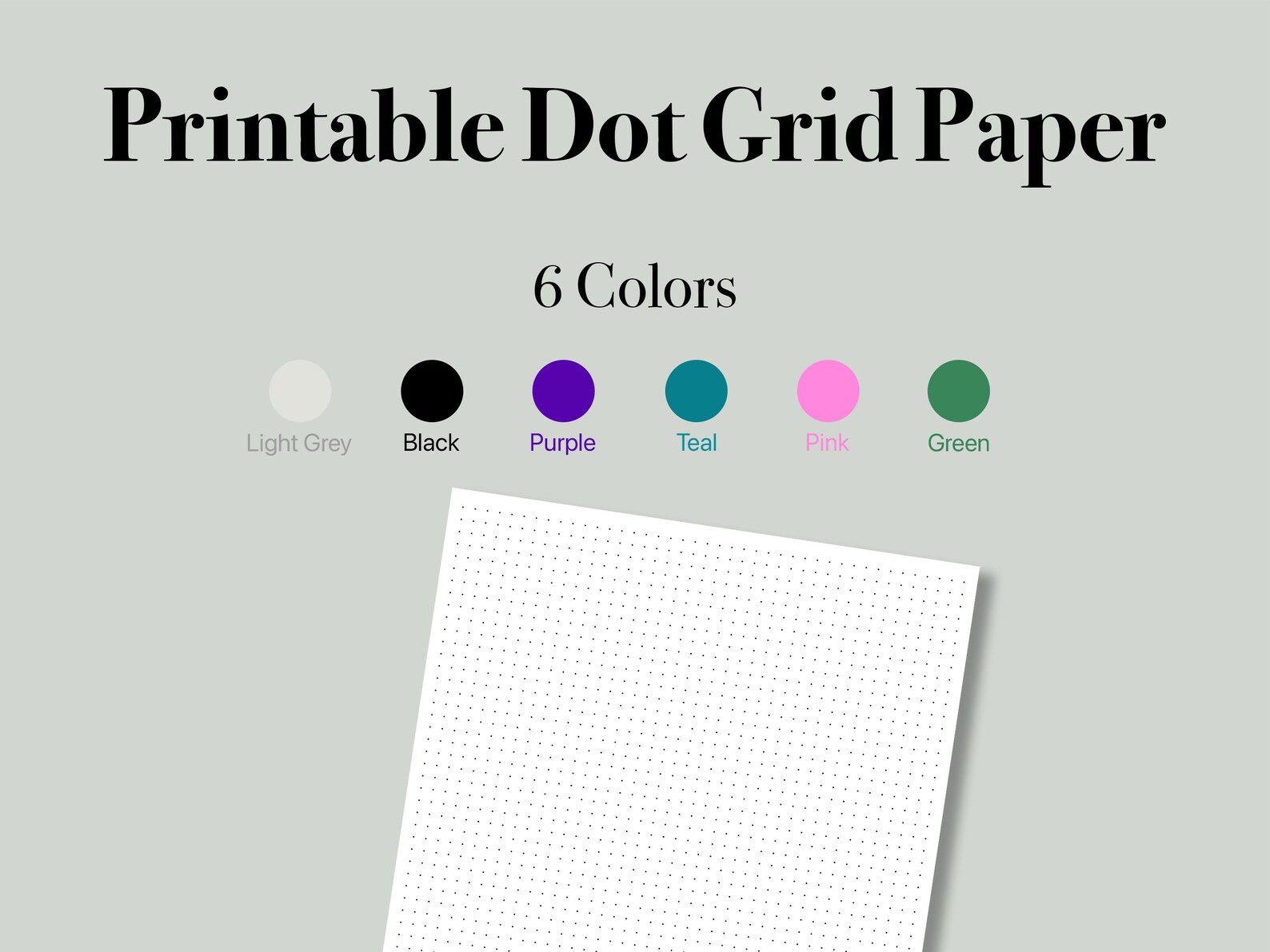 Printable Dot Grid Paper: 6 Colors, US Letter, A4, A5 (PDF) - Etsy