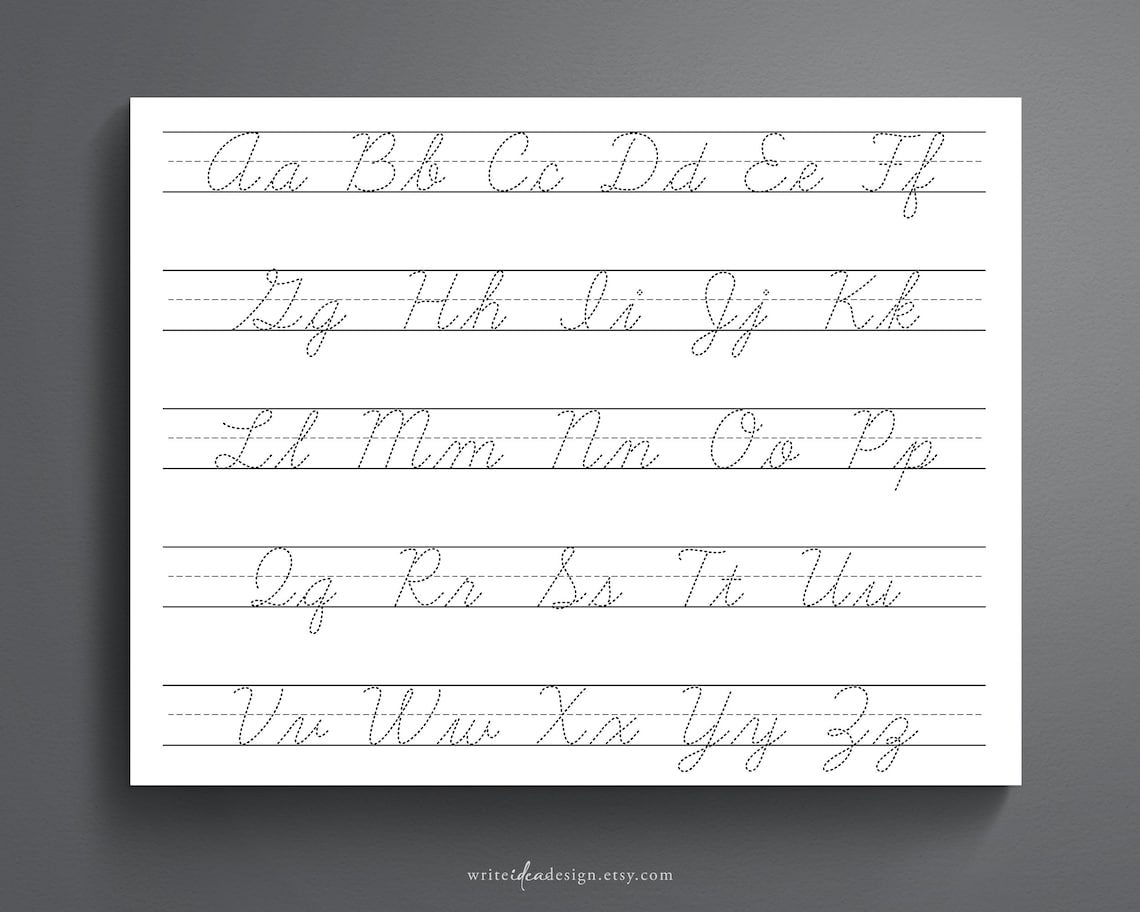 Cursive Alphabet Tracing Worksheet. Printable Trace the Cursive ...