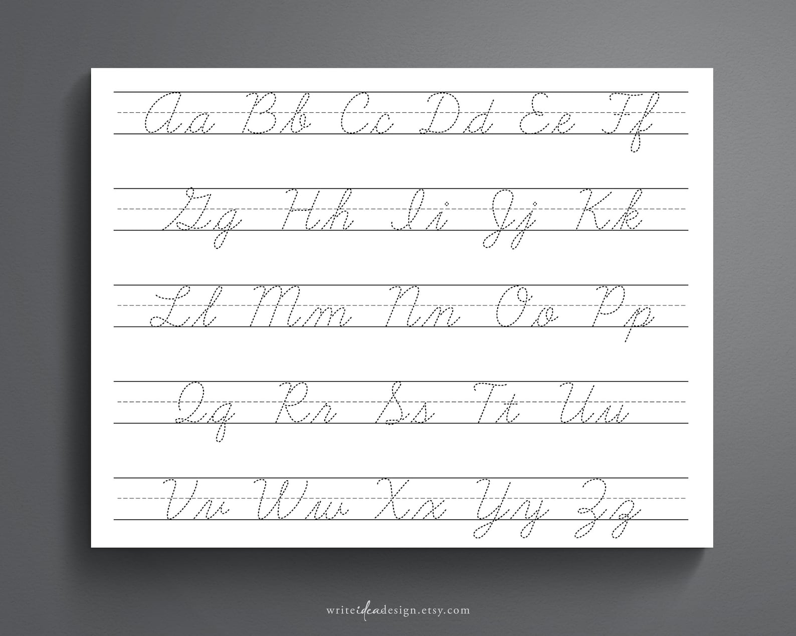Cursive Alphabet Tracing Worksheet. Printable Trace the Cursive ...